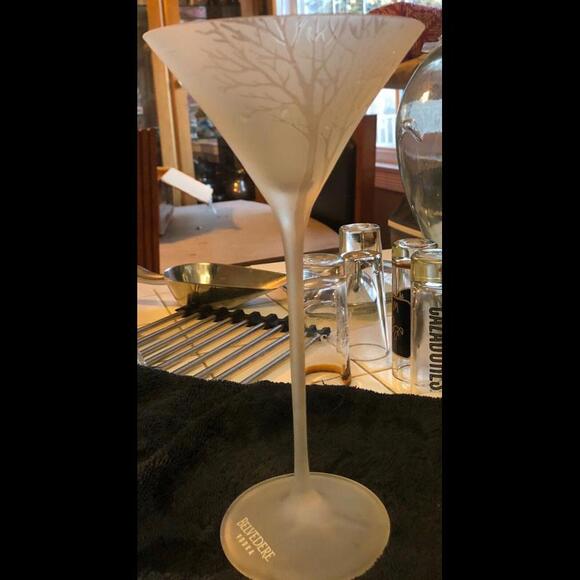 Other | Belvedere Vodka Frosted Trees 9 Long Stem Martini Glass Cold ...